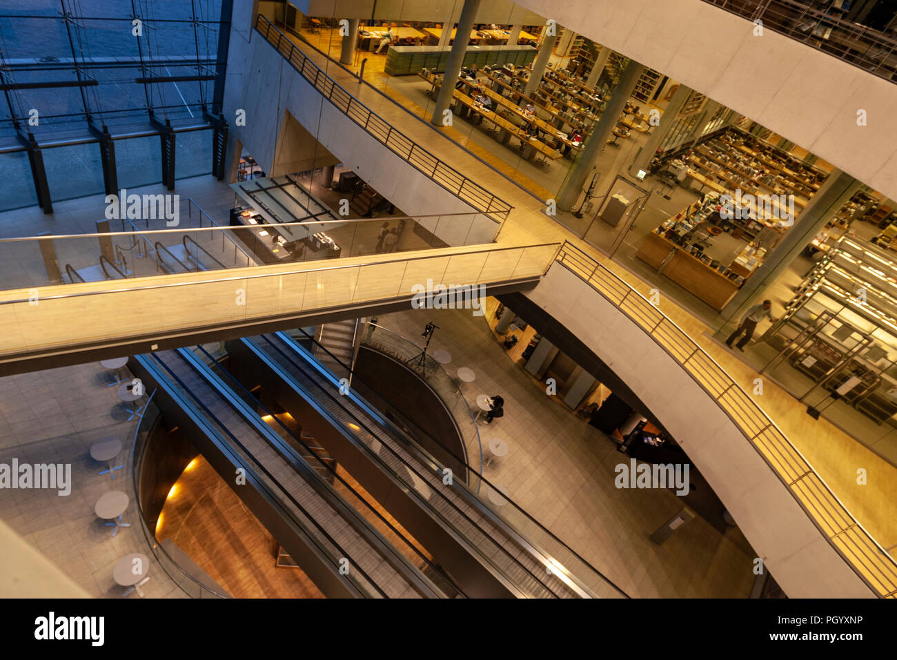 View over the harbour from the atrium, Royal Danish Library, The Black ...