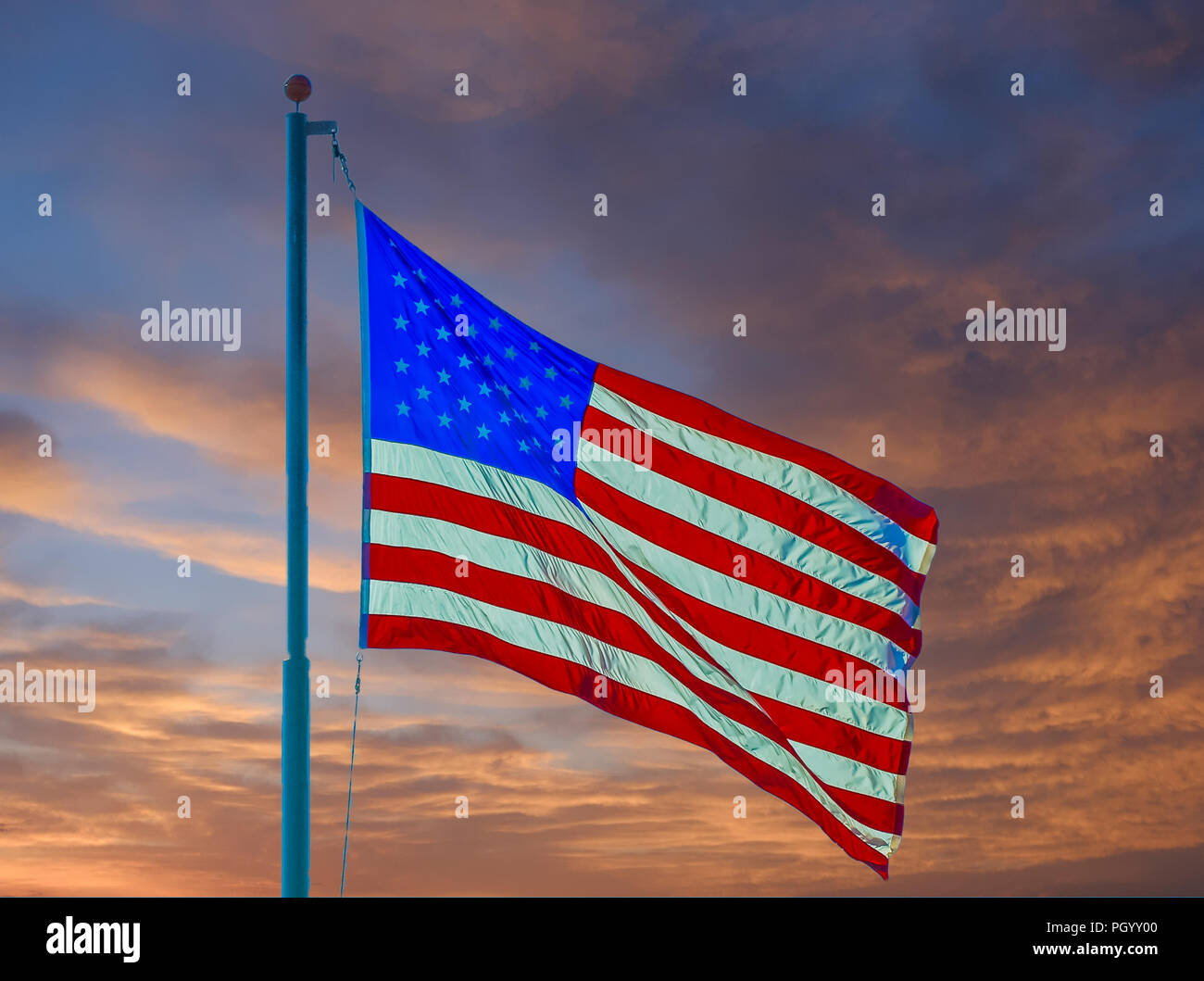 American flag blowing in the wind hi-res stock photography and images ...