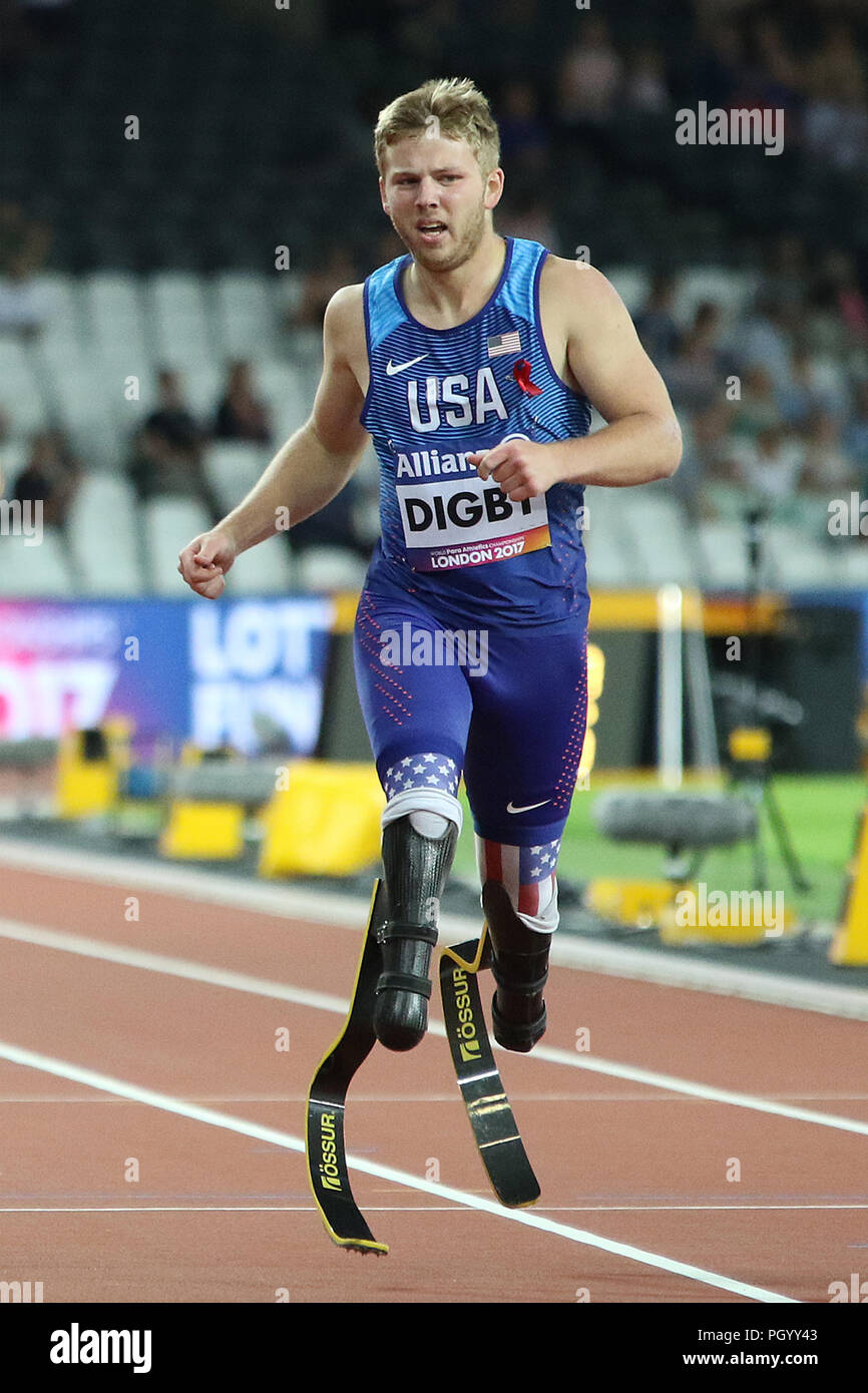 Aj DIGBY of the USA in the Men's 400m T43 Final at the World Para ...