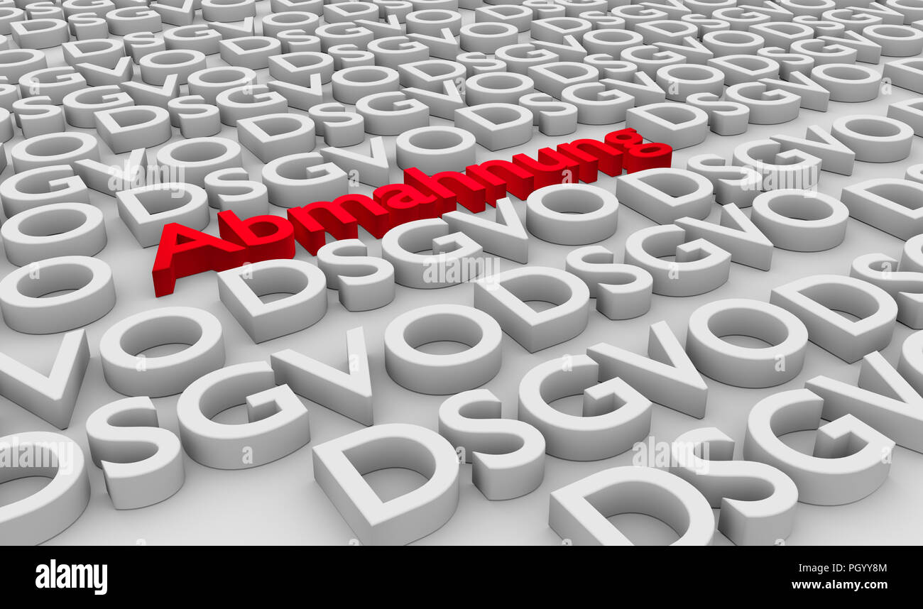 DSGVO warning text 3D Stock Photo - Alamy