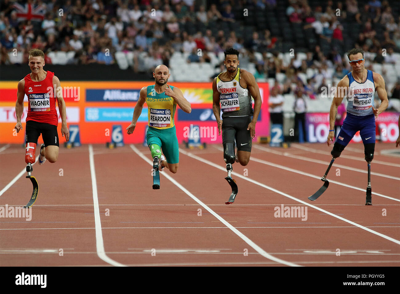 Scott Reardon of Australia winning gold in in the Men's 100m T42 Final ...