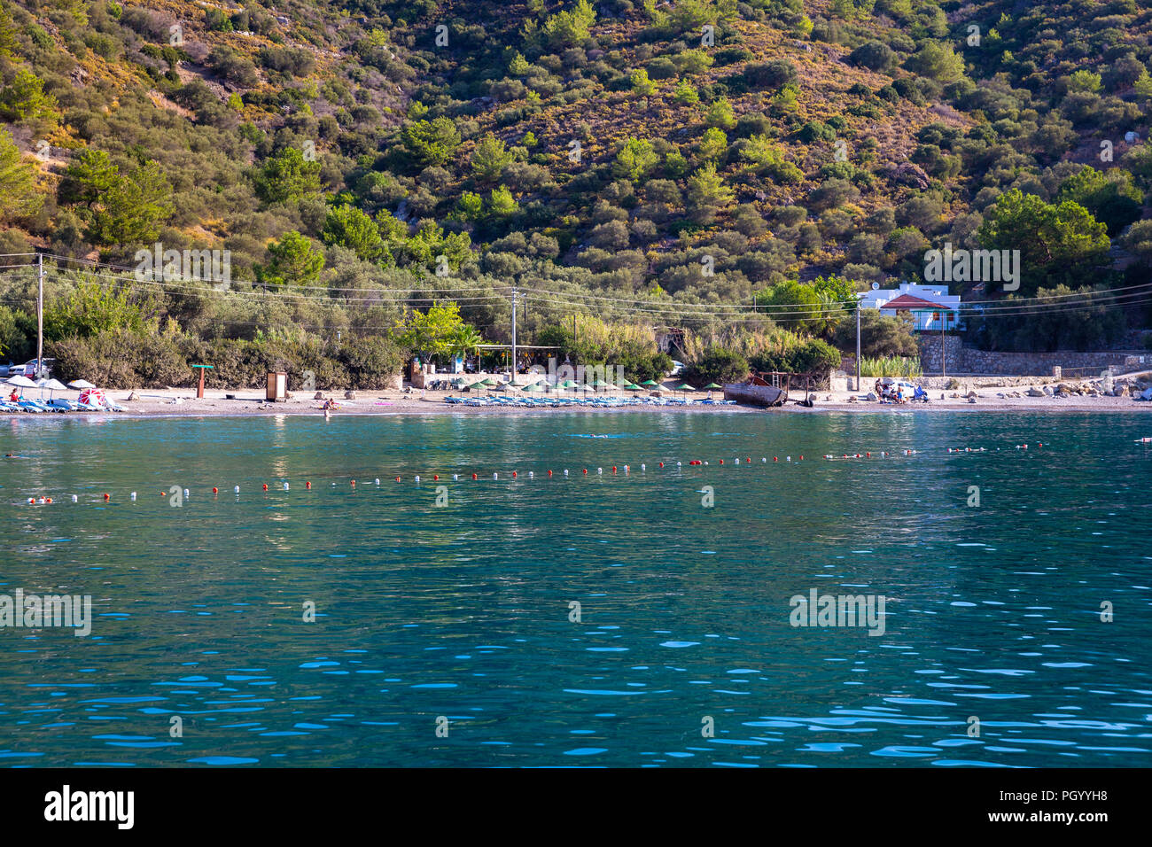 View from Hayitbuku bay near Mesudiye,Datca.Datça is a port town in ...
