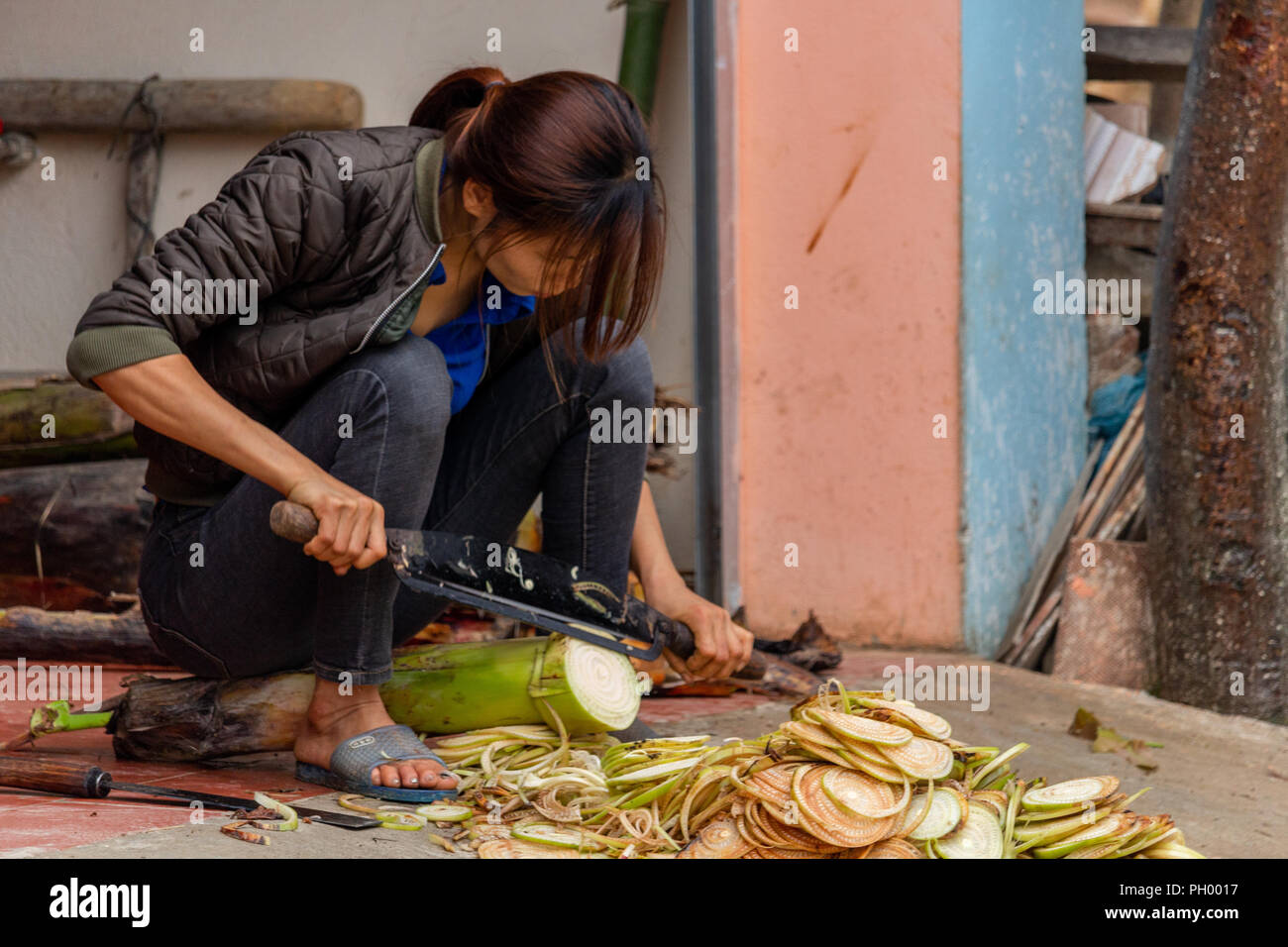 Ha Giang, Vietnam - March 17, 2018: Woman from the Hmong ethnic ...