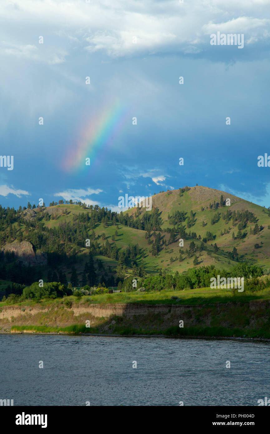 Missouri River with rainbow, Missouri River Recreation Road, Montana ...