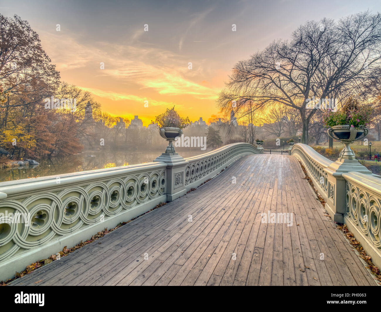 The Bow Bridge is a cast iron bridge located in Central Park, New York ...