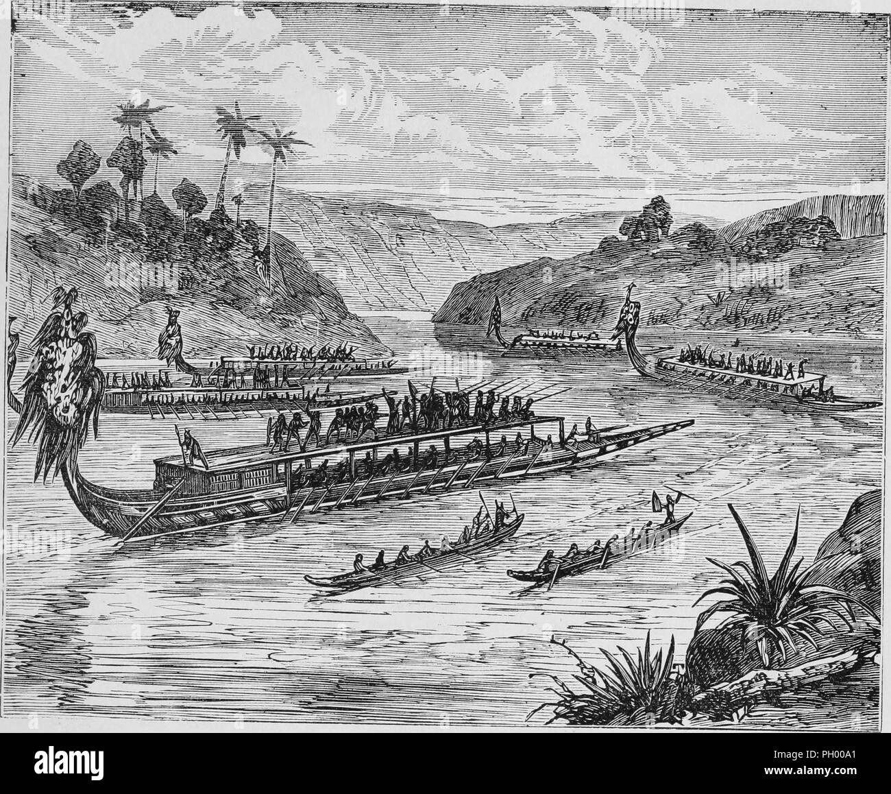 Sea dayak canoe Black and White Stock Photos & Images - Alamy