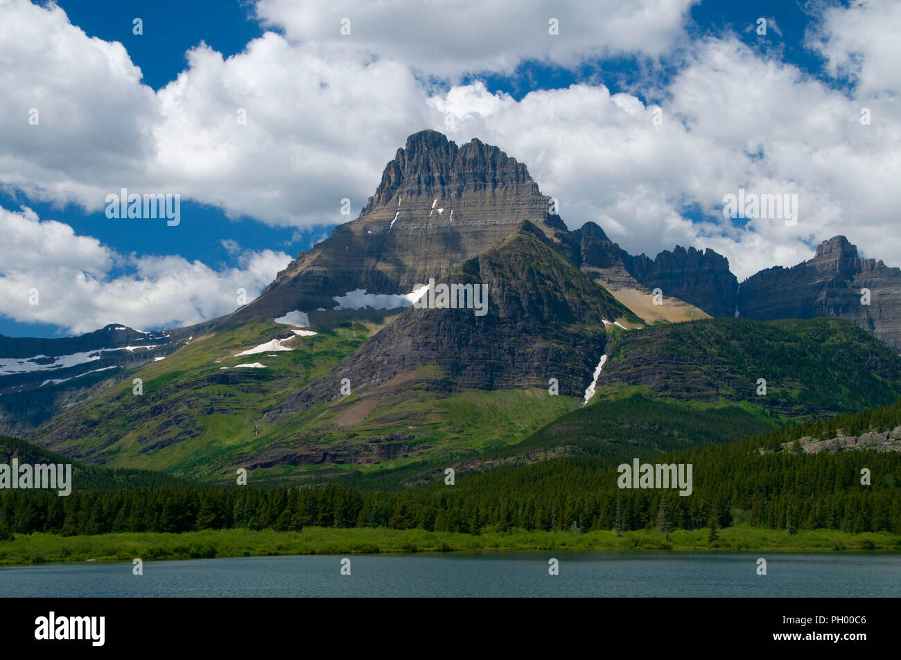 Swiftcurrent Lake to Mt Wilbur, Glacier National Park, Montana Stock ...