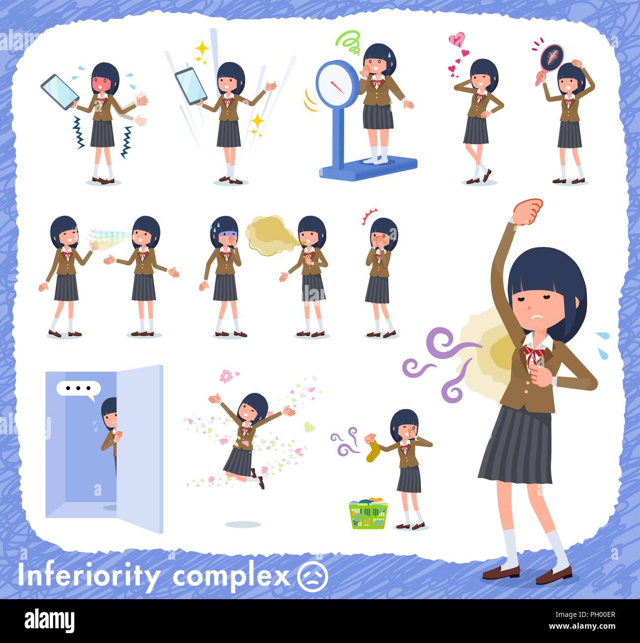 A set of school girl on inferiority complex.There are actions suffering ...