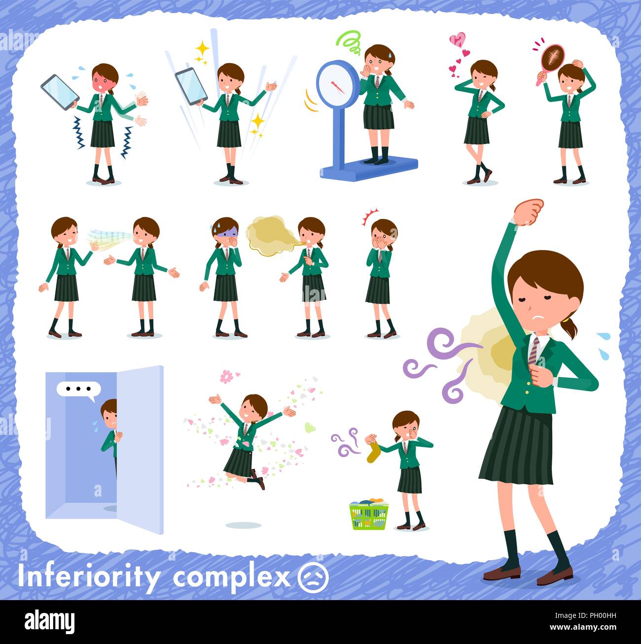A set of school girl on inferiority complex.There are actions suffering ...