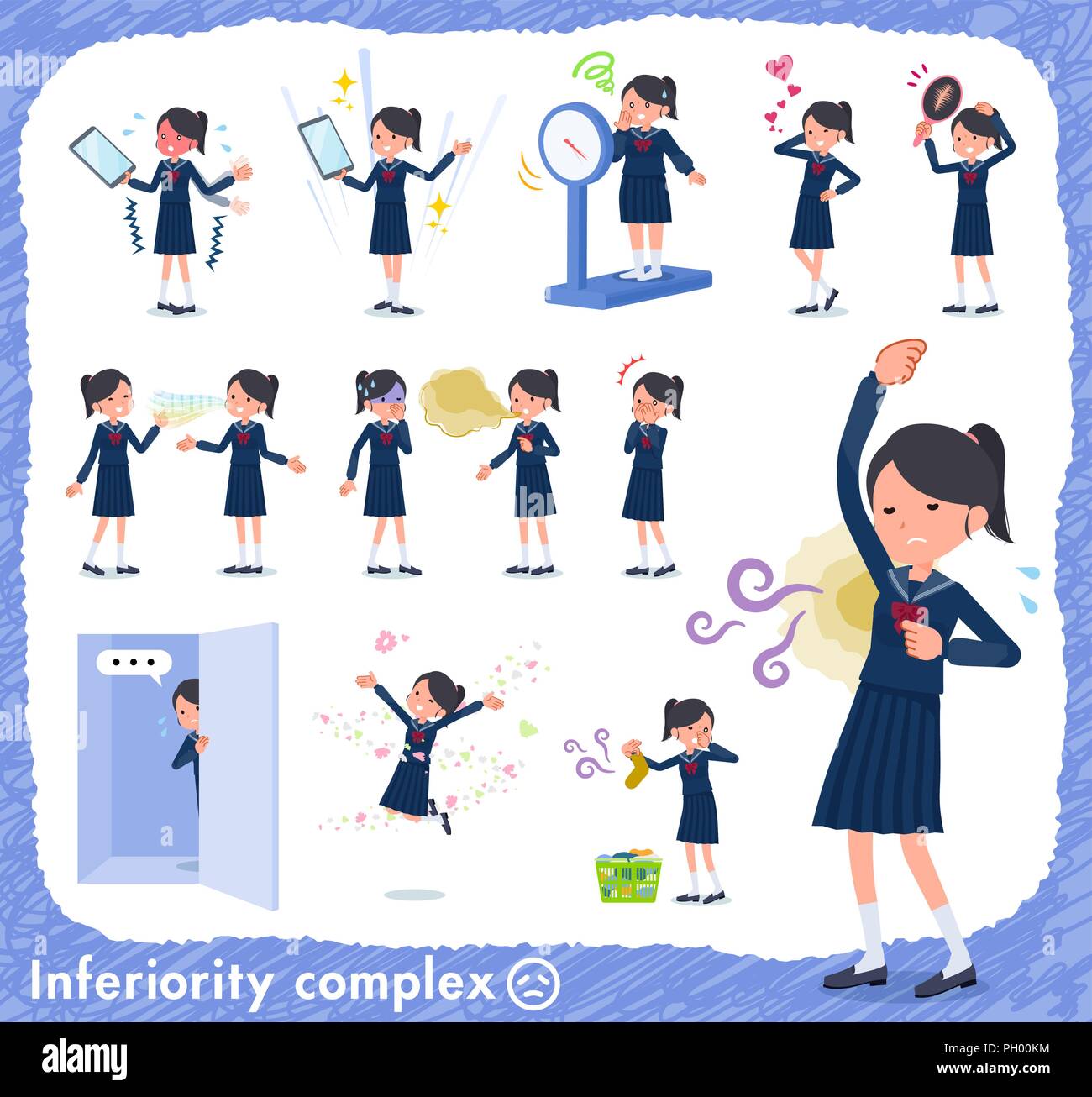 A set of school girl on inferiority complex.There are actions suffering ...