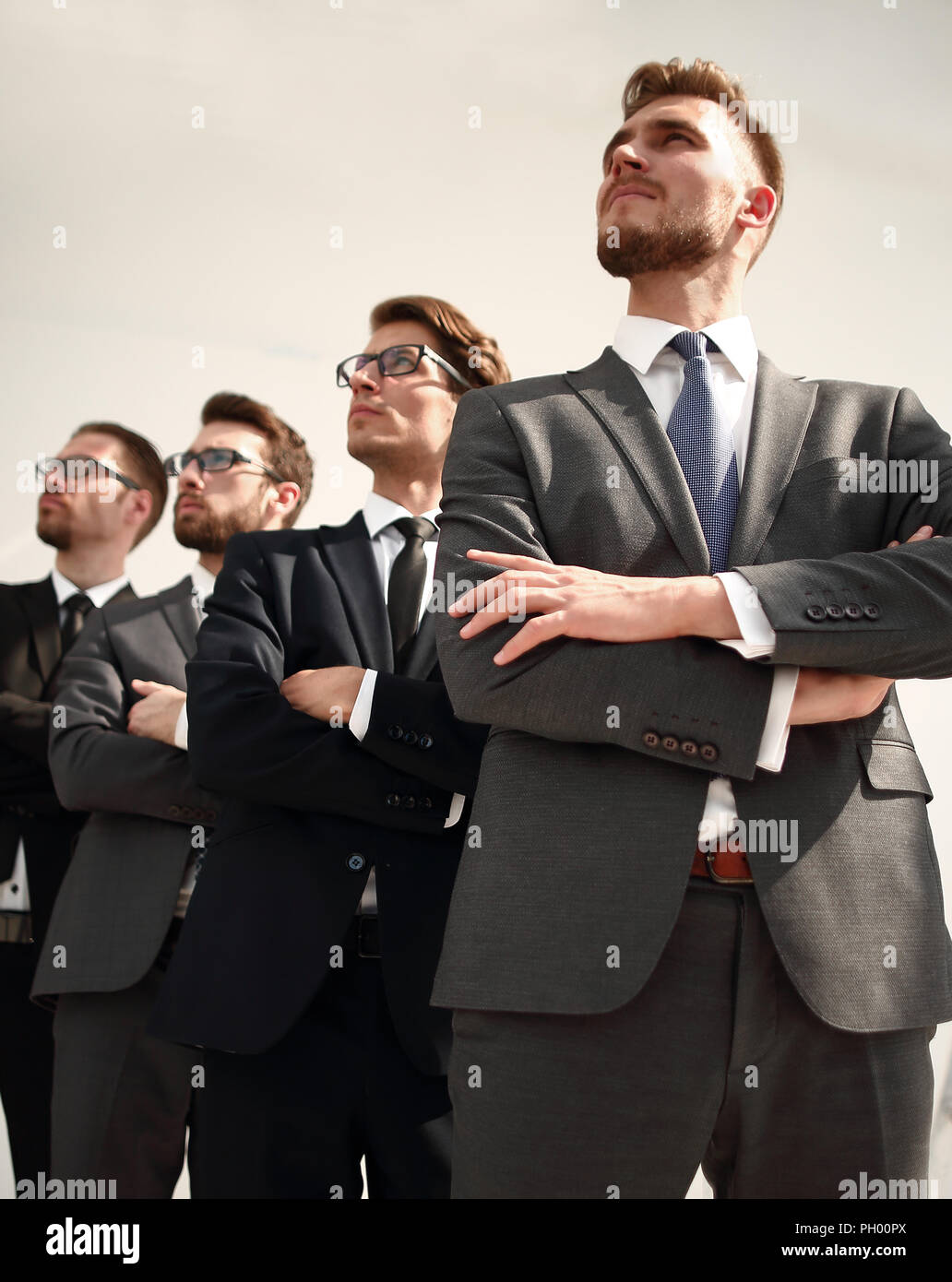 group of professional company employees looking at a copy space Stock ...