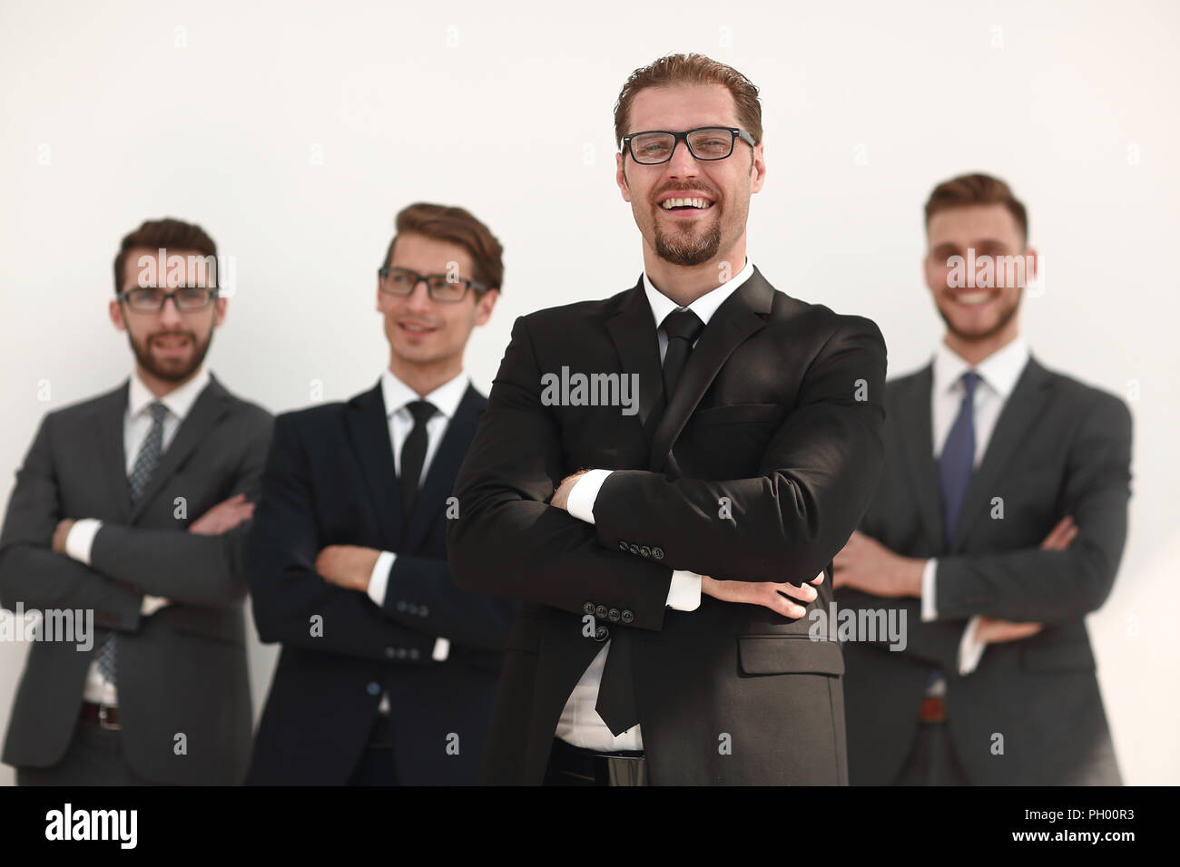 boss and professional business team Stock Photo - Alamy