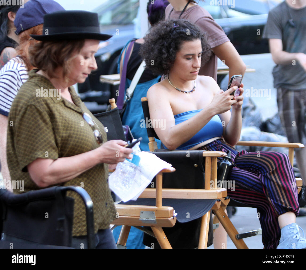 New York, NY, USA. 28th Aug, 2018. Iiana Glazer, Rachel Dratch shooting ...