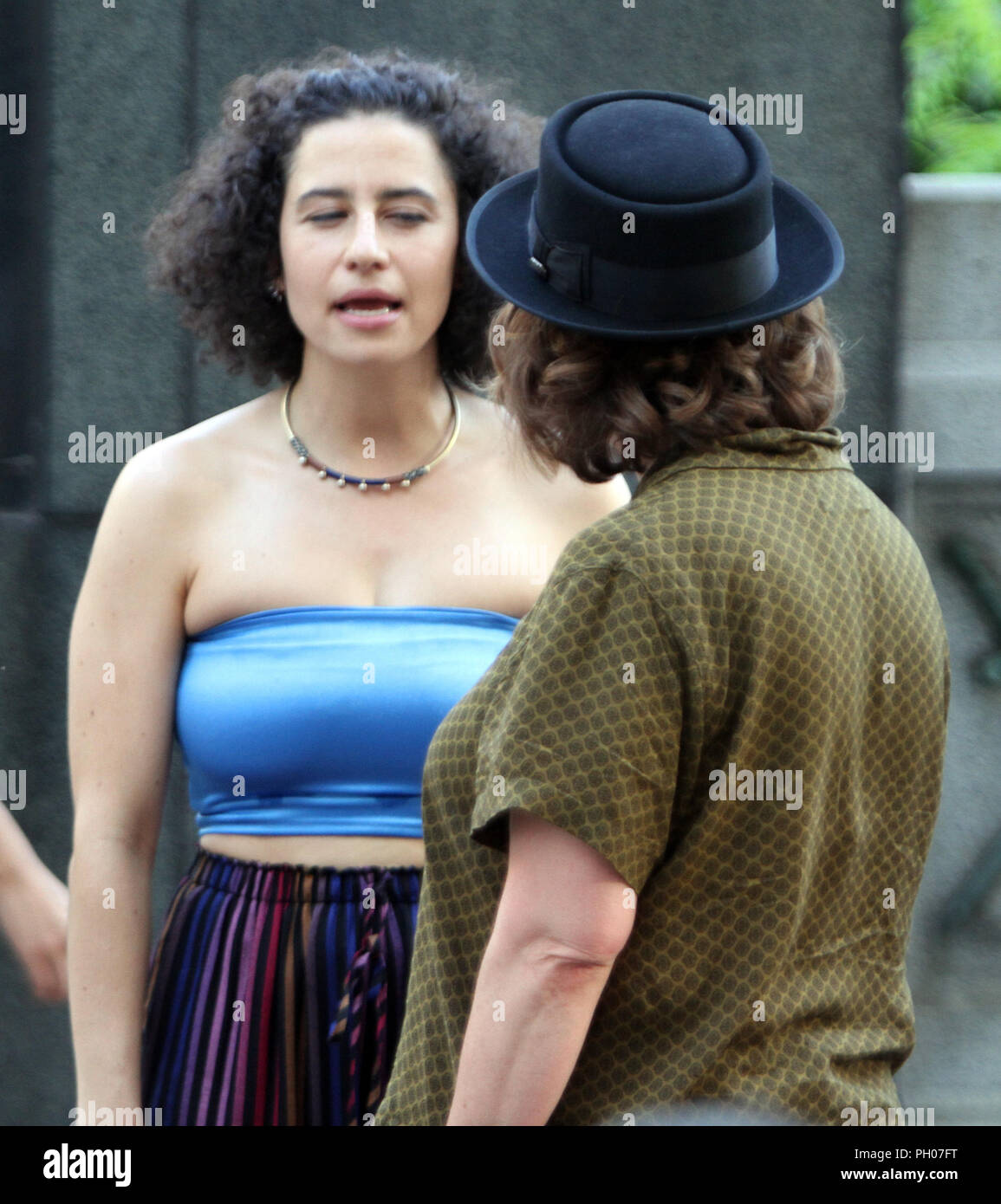 New York, NY, USA. 28th Aug, 2018. Iiana Glazer, Rachel Dratch shooting ...