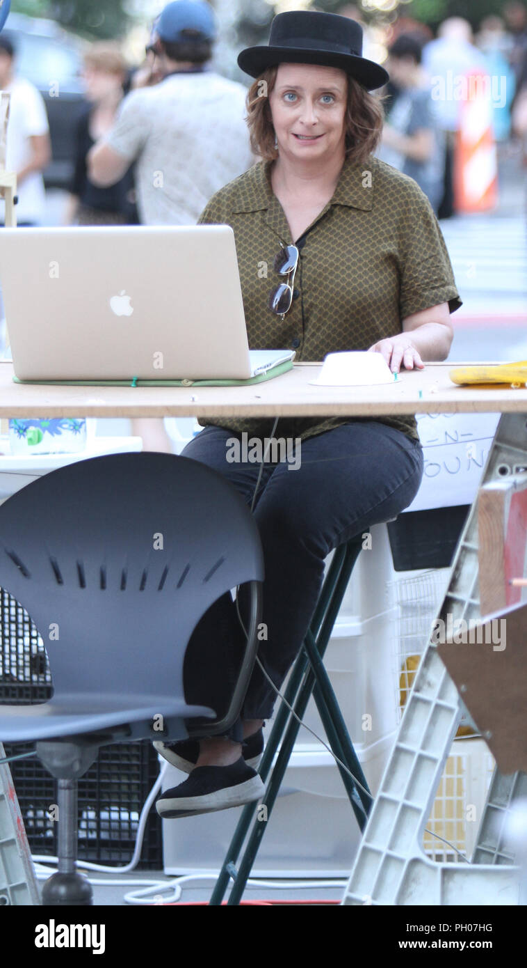 New York, NY, USA. 28th Aug, 2018. Rachel Dratch shooting Broad City in ...