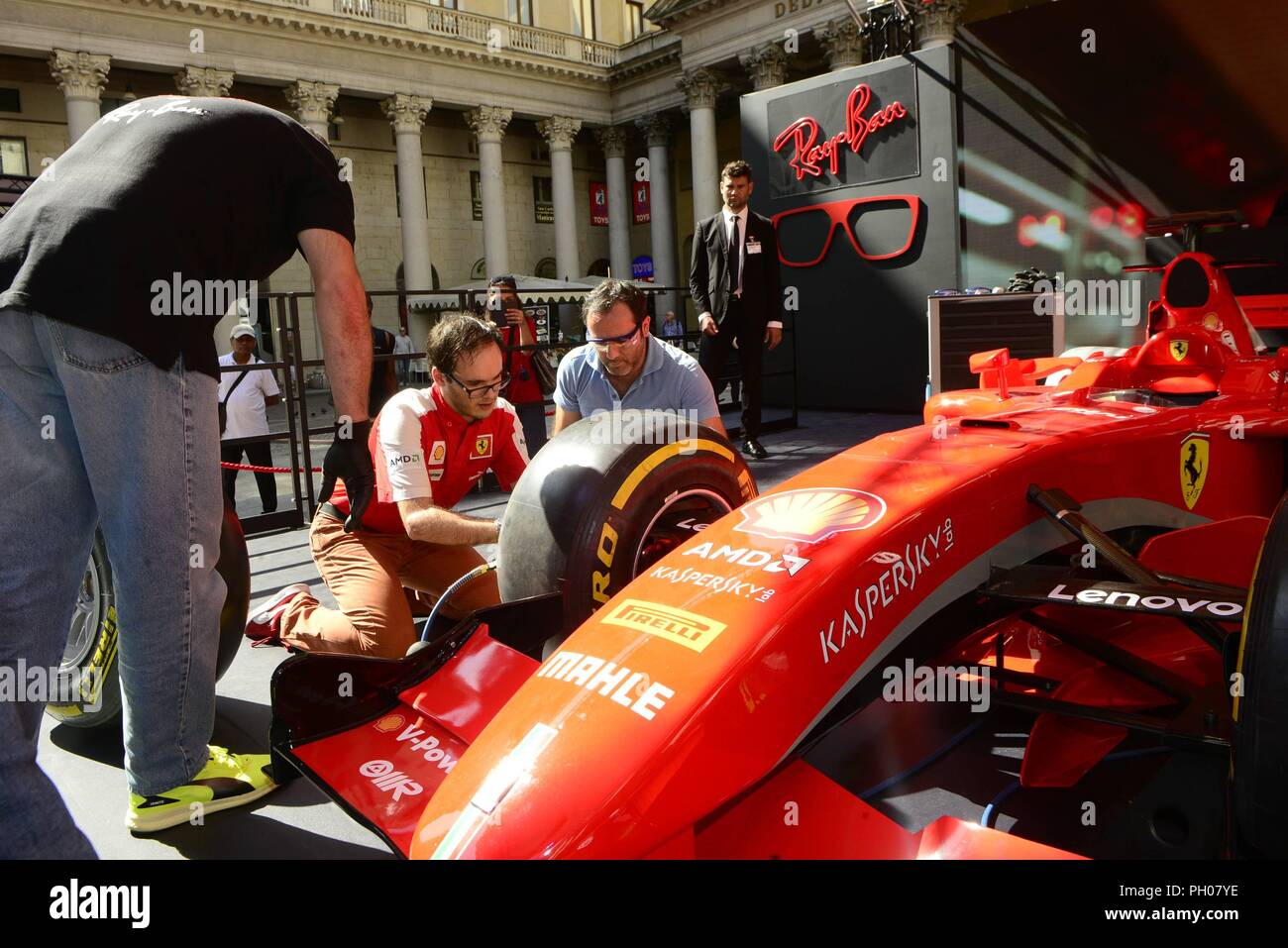 Formula 1 Milan Festival 2018 - Piazza san Carlo Ferrari F1 box with ...