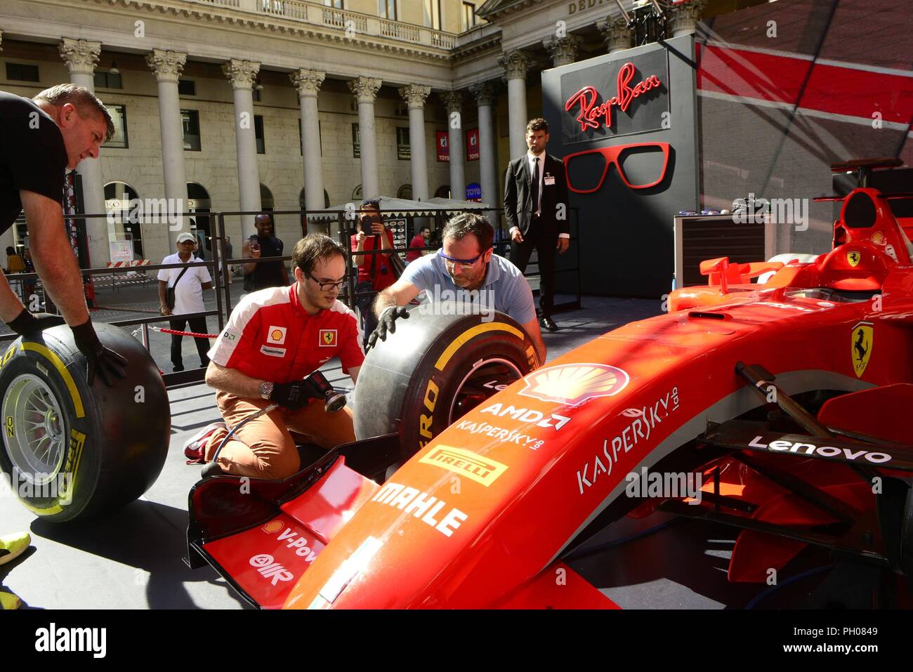 Formula 1 Milan Festival 2018 - Piazza san Carlo Ferrari F1 box with ...
