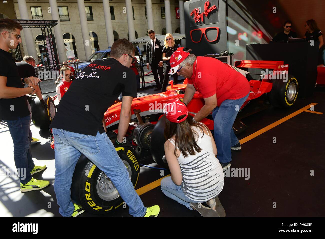 Formula 1 Milan Festival 2018 - Piazza san Carlo Ferrari F1 box with ...