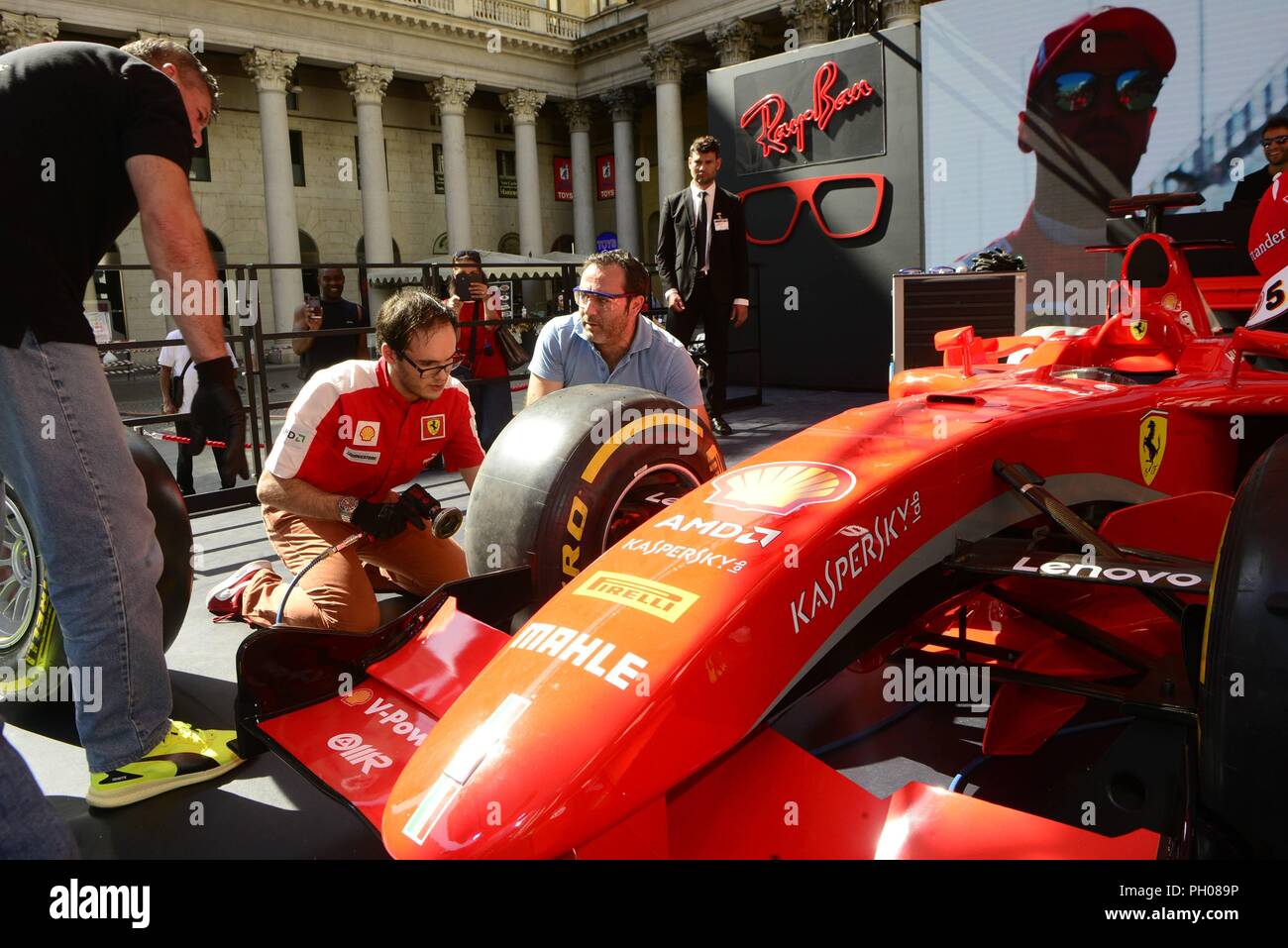 Formula 1 Milan Festival 2018 - Piazza san Carlo Ferrari F1 box with ...