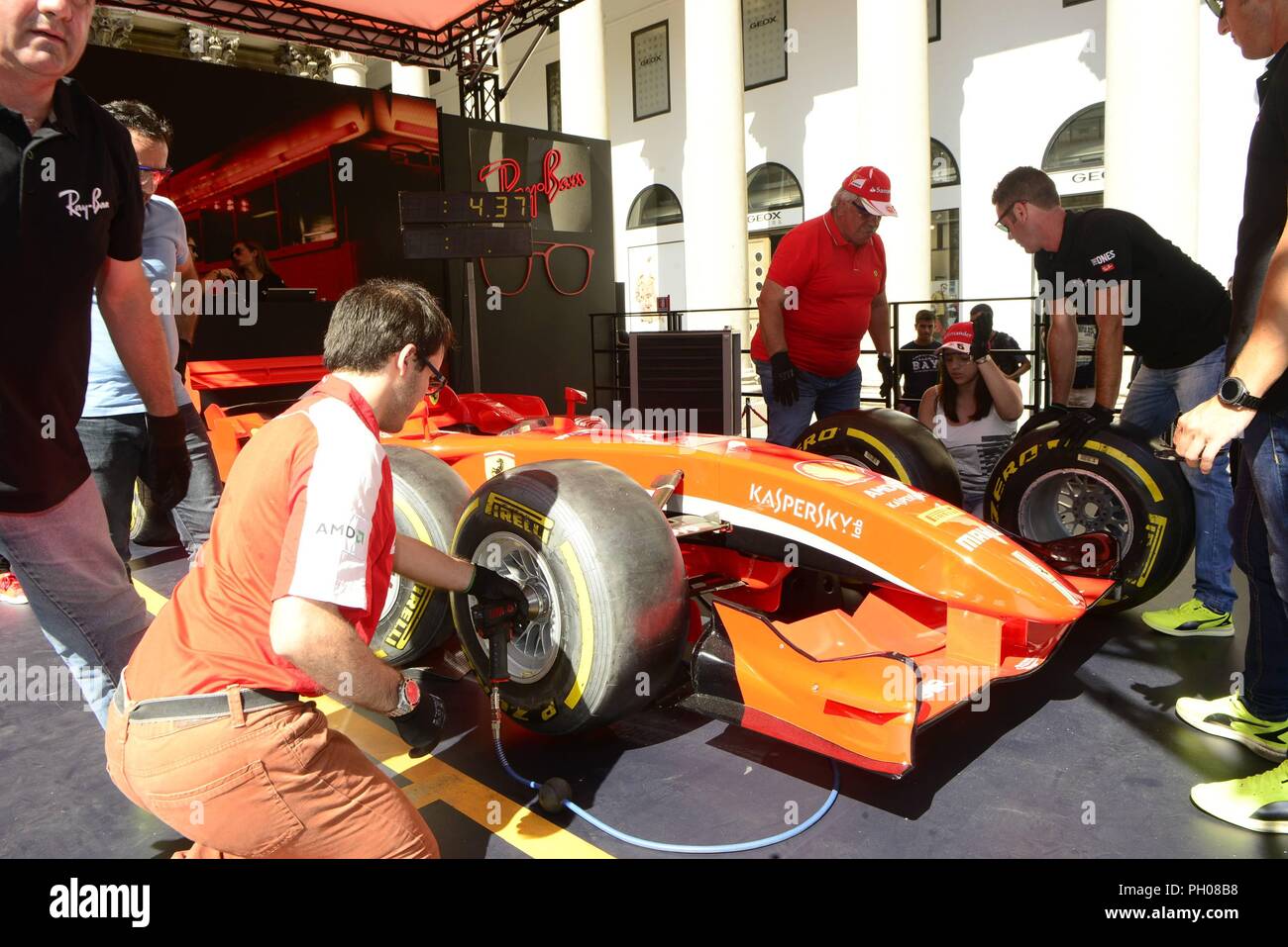 Formula 1 Milan Festival 2018 - Piazza san Carlo Ferrari F1 box with ...