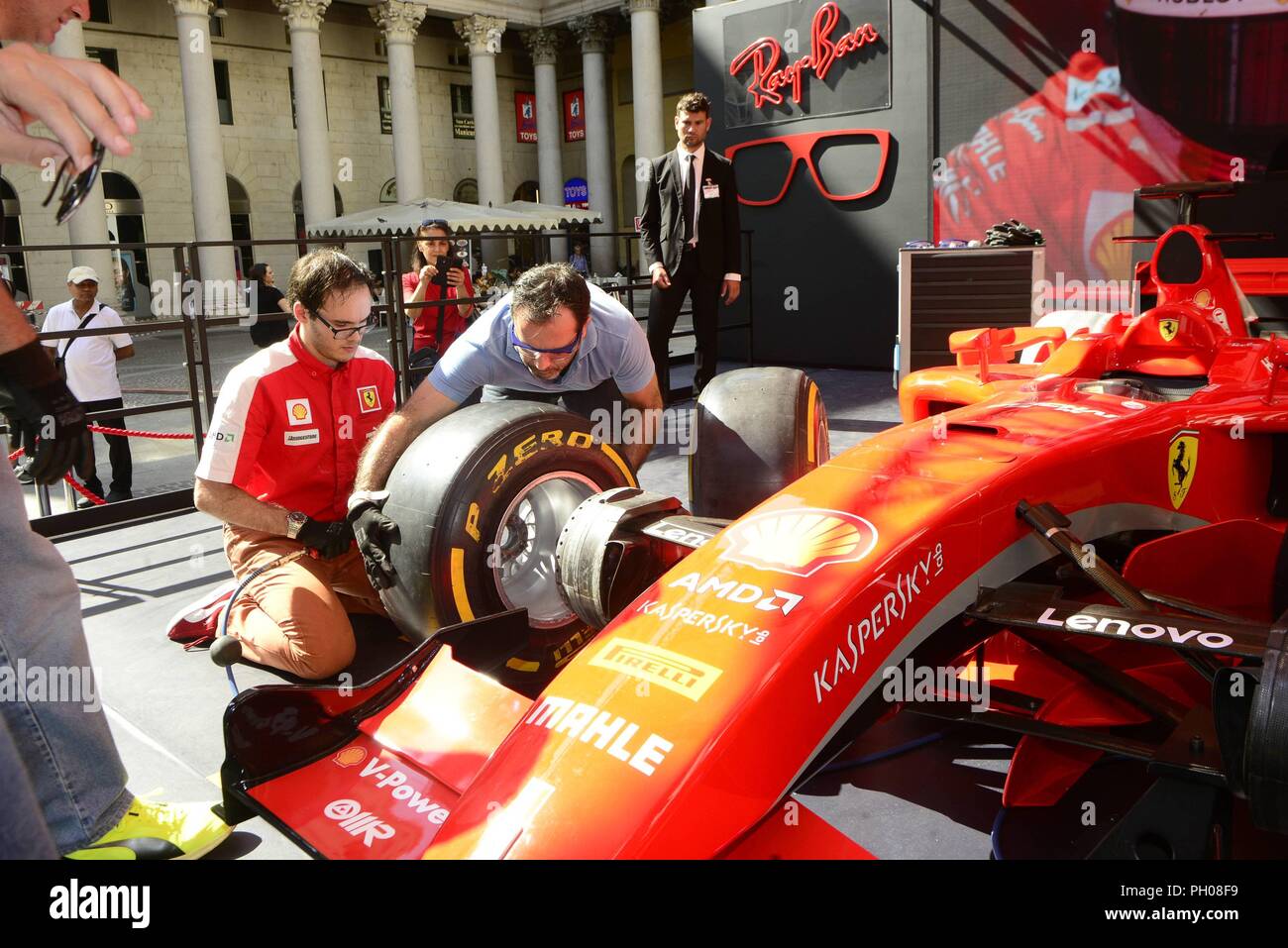 Formula 1 Milan Festival 2018 - Piazza san Carlo Ferrari F1 box with ...