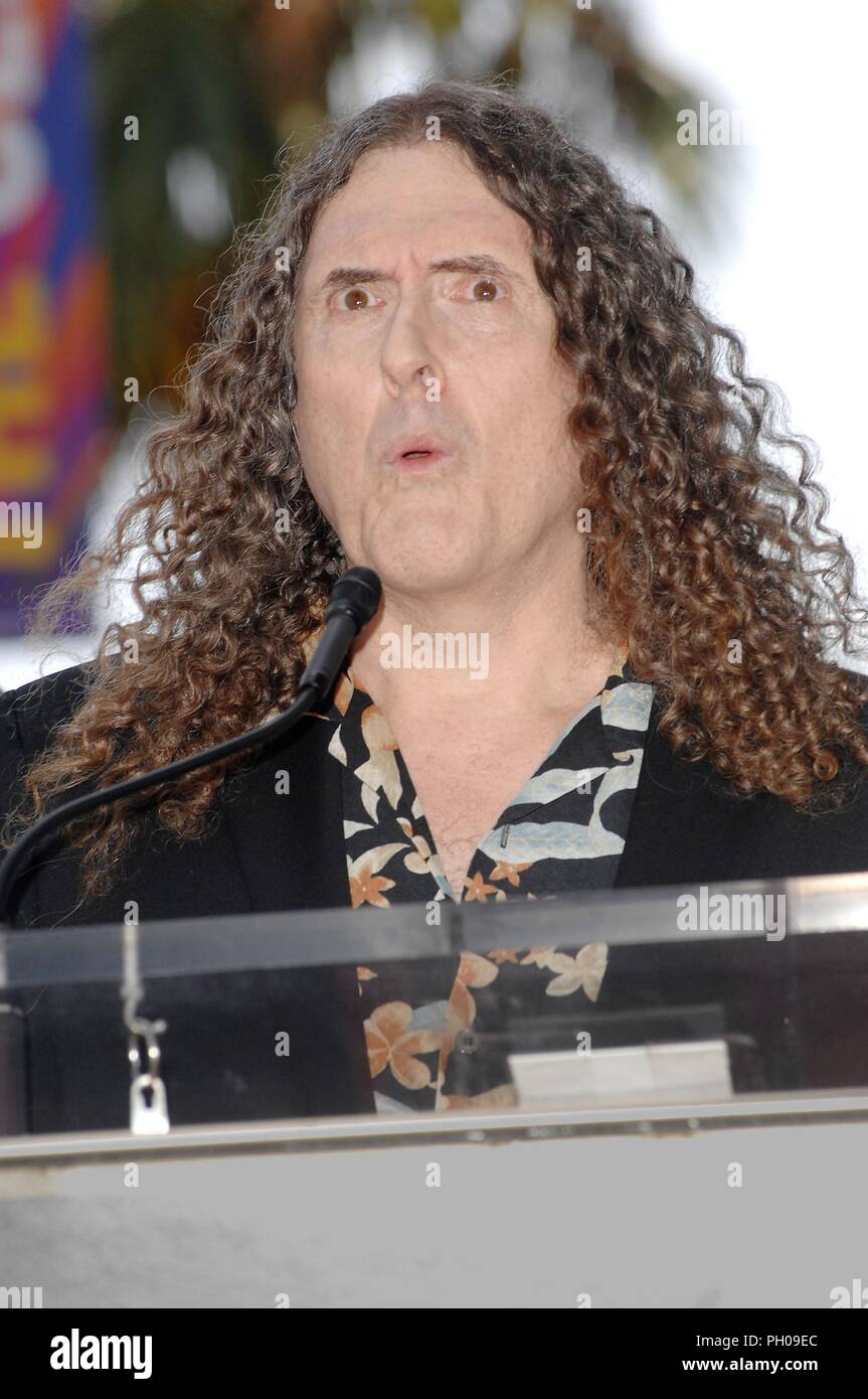 Weird Al Yankovic at the induction ceremony for Star on the Hollywood ...