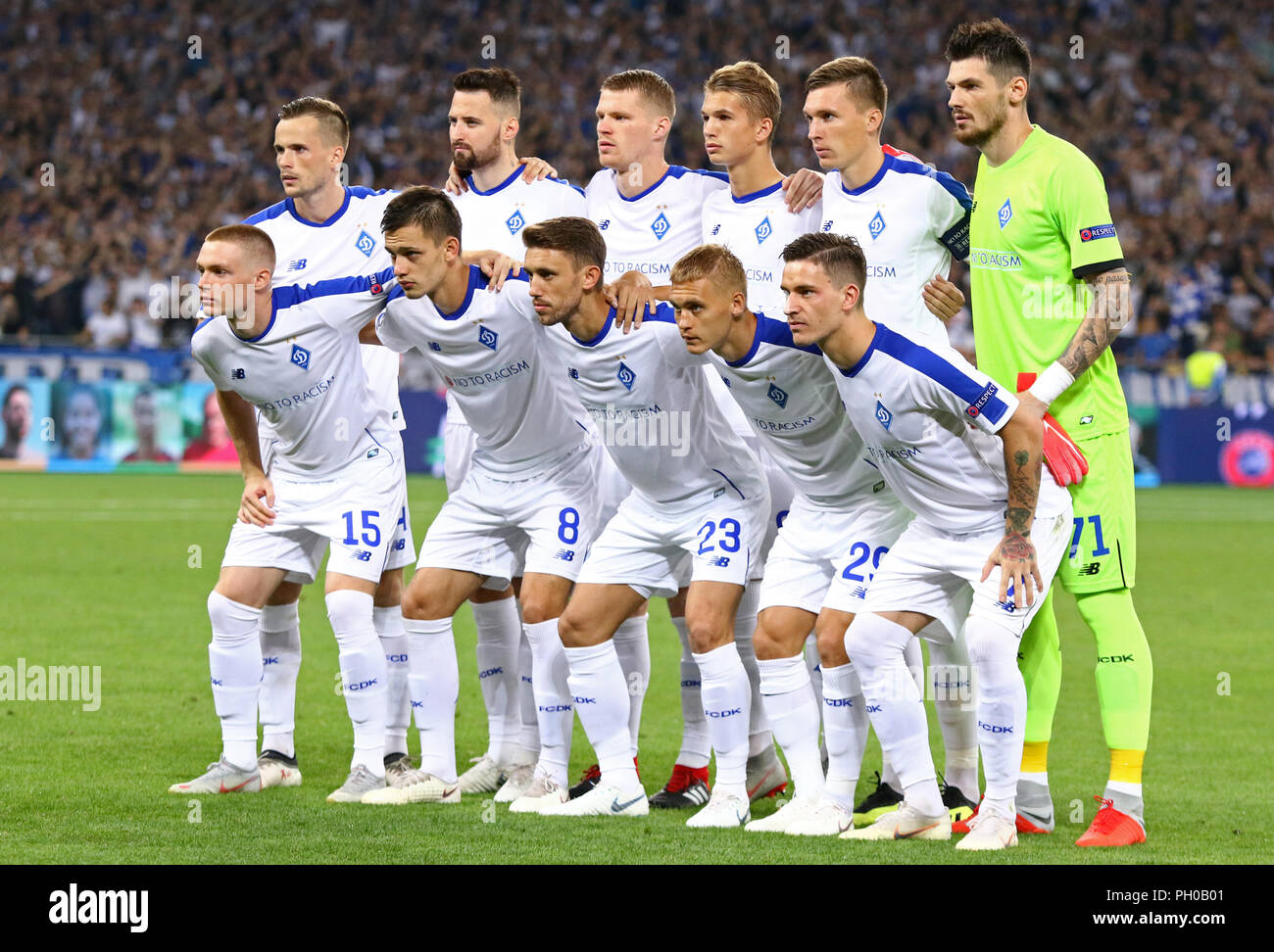 Kiev, Ukraine. 28th August, 2018. FC Dynamo Kyiv players pose for a ...