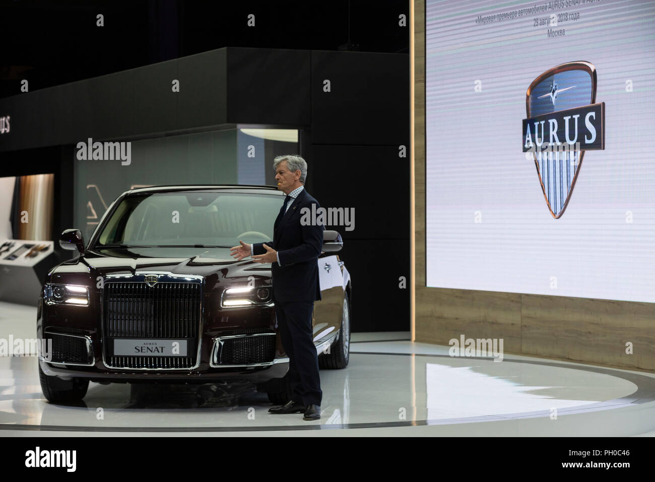 Moscow, Russia. 29th August 2018. 2018 Aurus CEO Hilgert Franz Gerhard ...