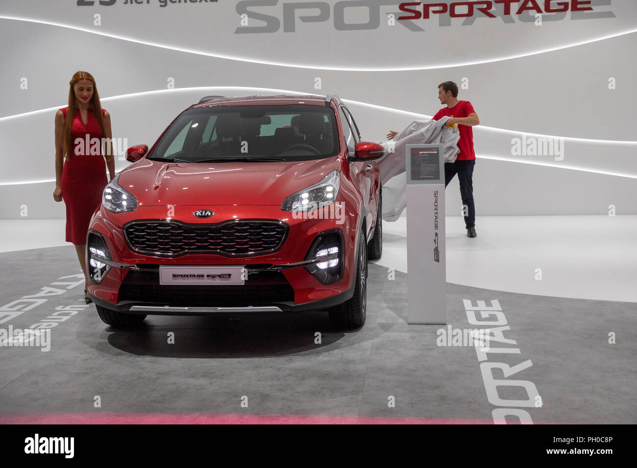Moscow, Russia. 29th August 2018. 2018 A KIA Sportage car on display at ...