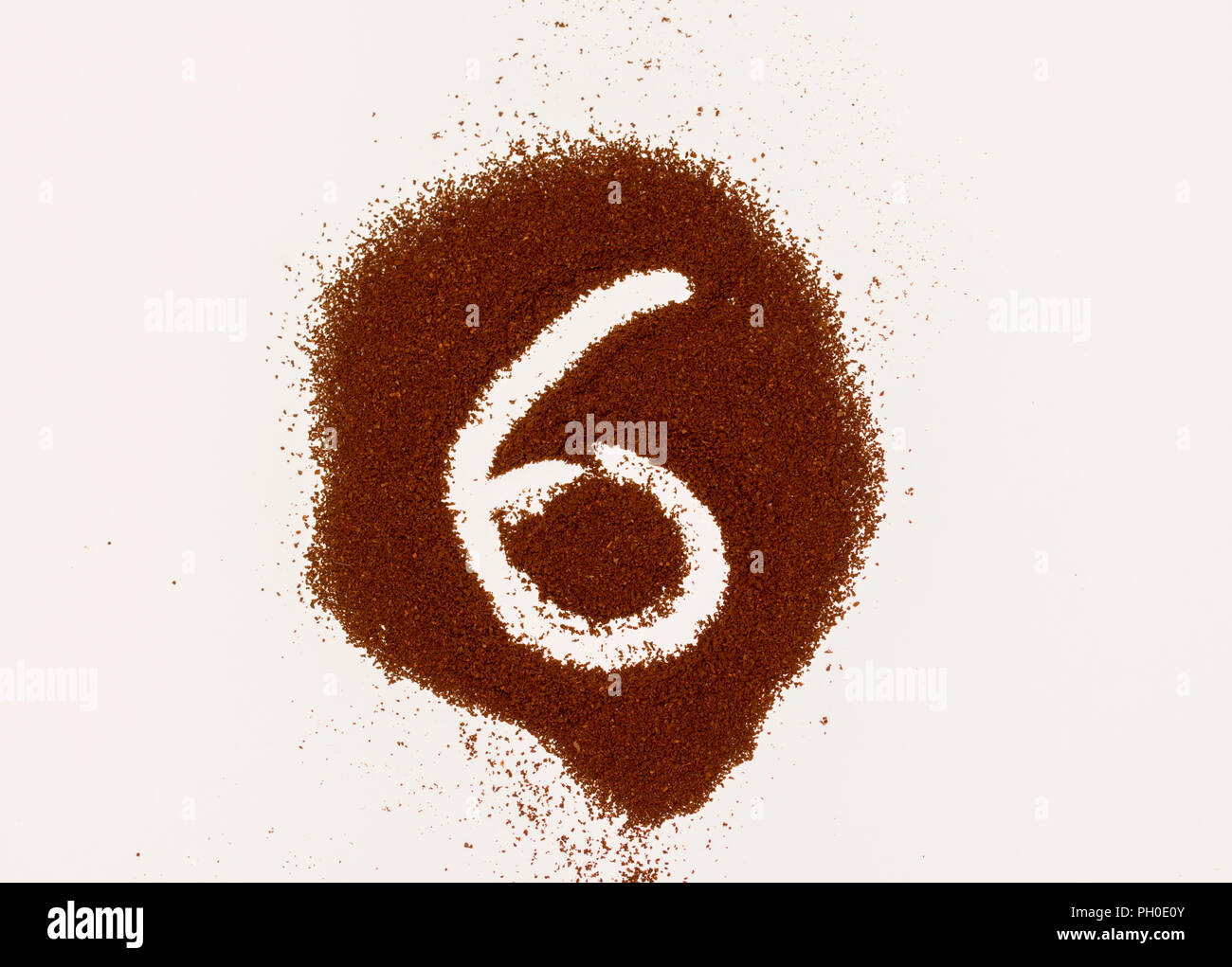 Number made of coffee isolated on white background Stock Photo - Alamy