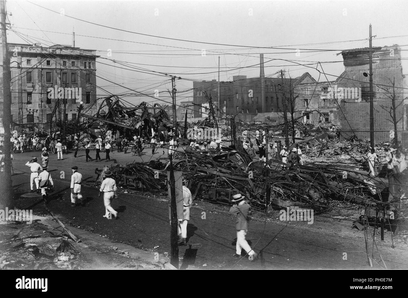 [ 1923 Japan - Great Kanto Earthquake in Tokyo ] — Nihonbashi, Tokyo ...