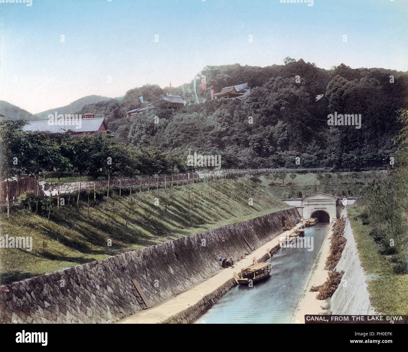 [ 1890s Japan - Lake Biwa Waterway in Otsu, Kyoto ] — The Lake Biwa ...