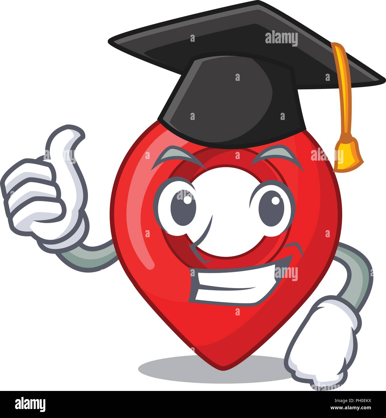 Graduation navigation pin location map character cartoon vector ...