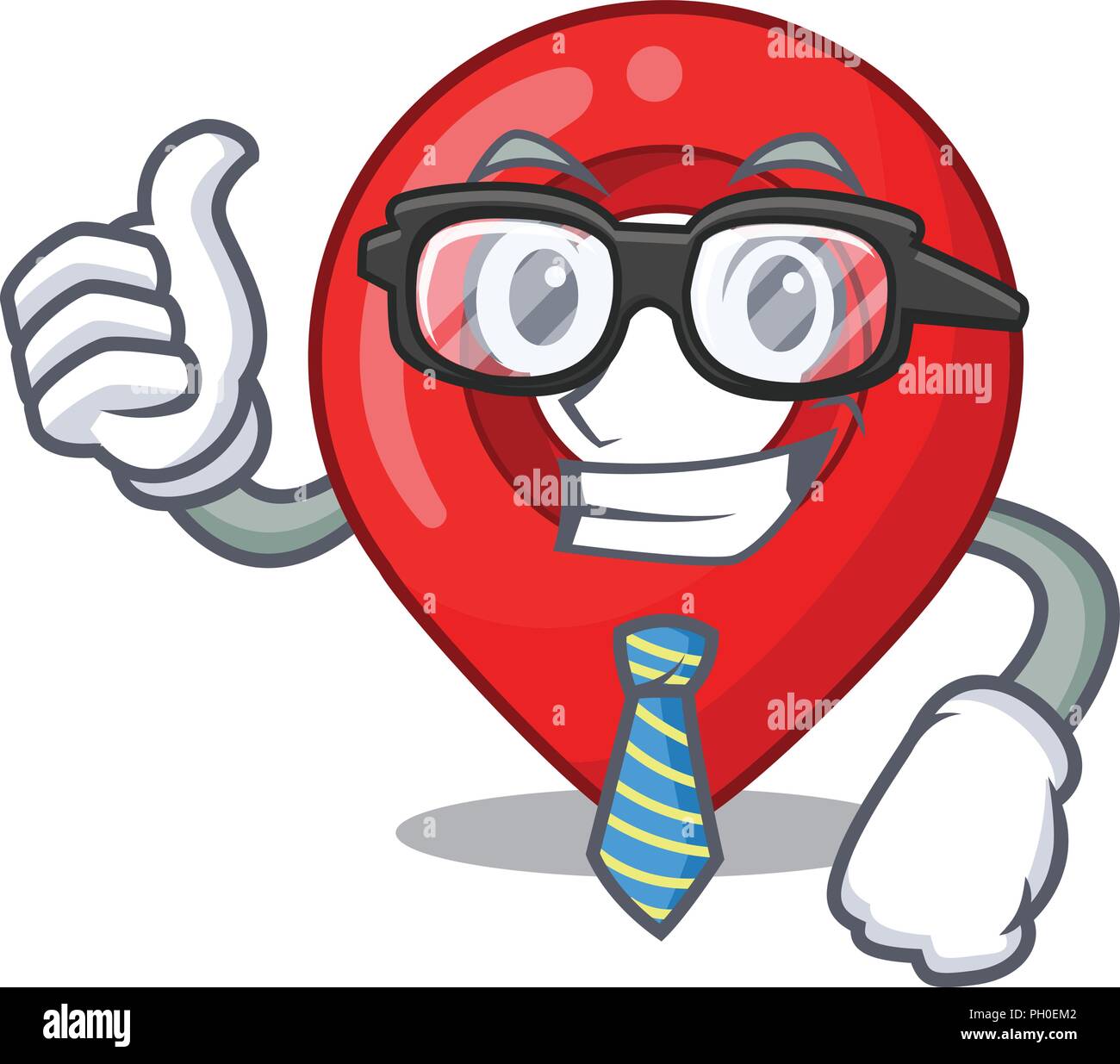 Businessman navigation pin location map character cartoon vector ...