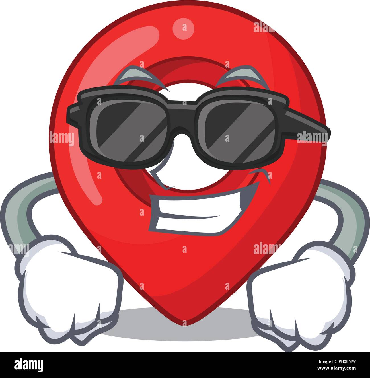 Super cool navigation pin location map character cartoon vector ...