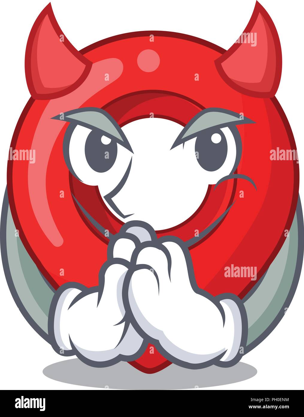 Devil map pointer navigation pin mascot cartoon vector illustration ...