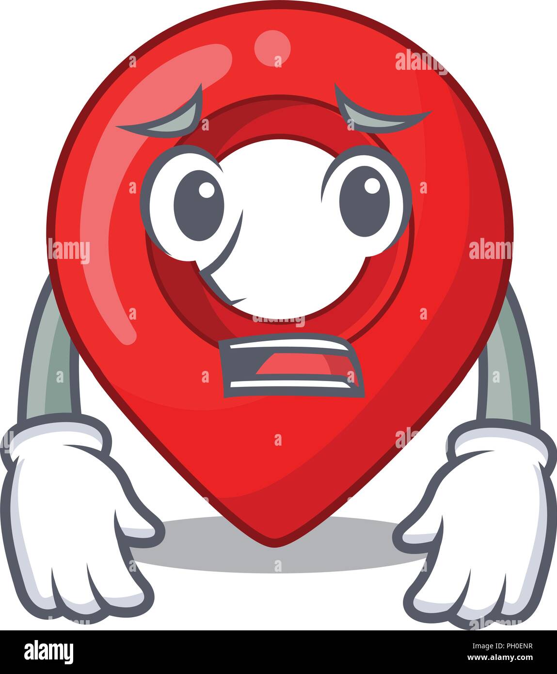 Afraid map pointer navigation pin mascot cartoon vector illustration ...