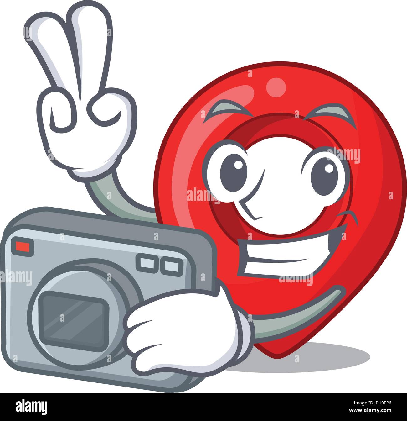 Photographer map pointer navigation pin mascot cartoon vector ...