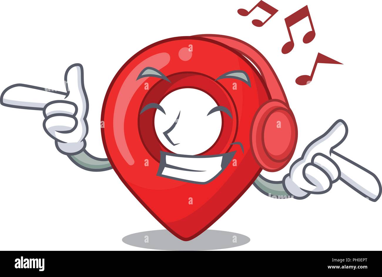 Map pointer music note icon hi-res stock photography and images - Alamy