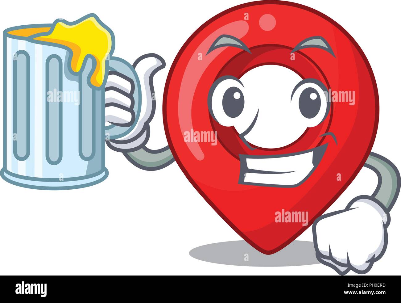 With juice map pointer navigation pin mascot cartoon Stock Vector Image ...