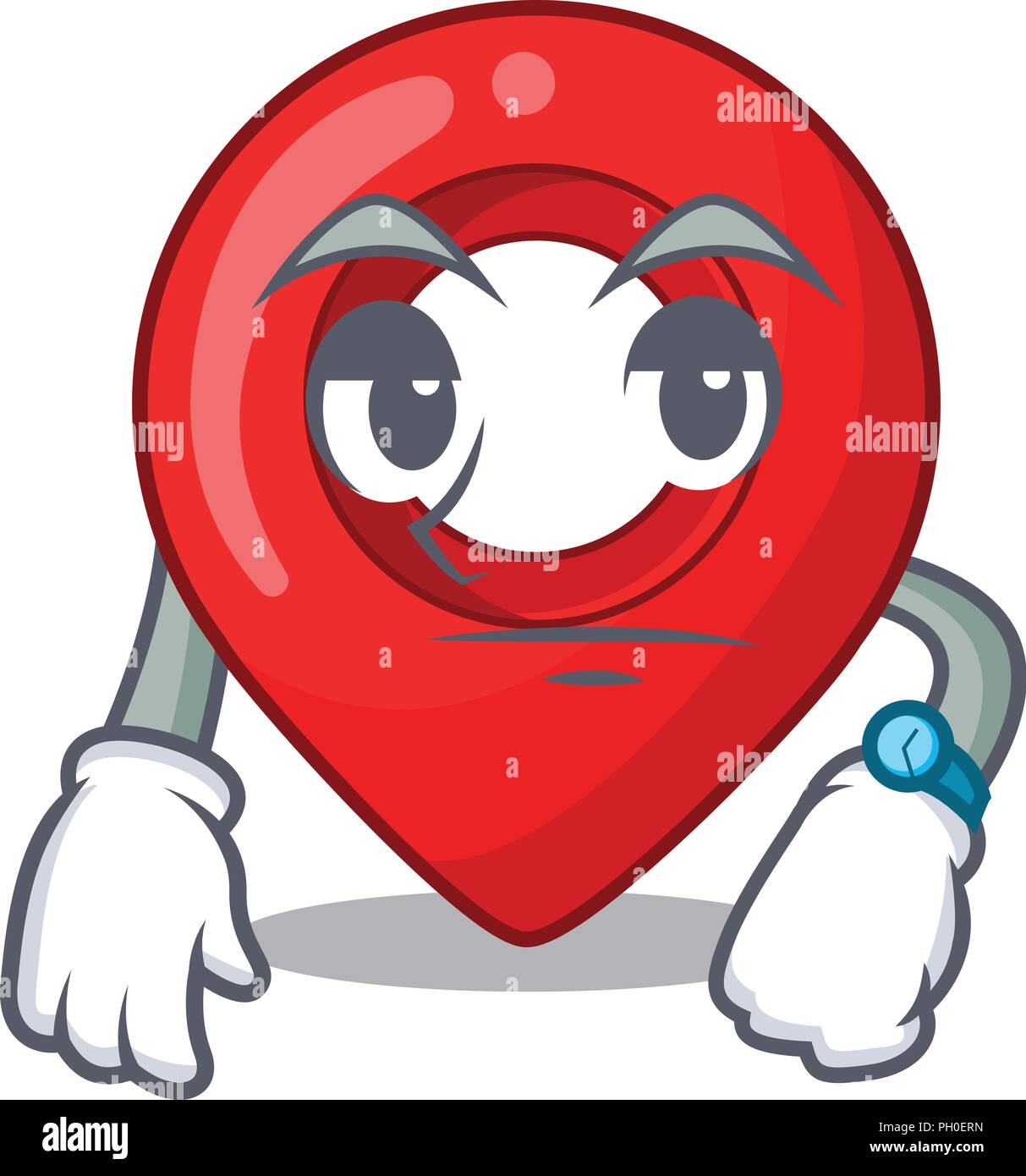 Waiting map marker navigation pin mascot cartoon Stock Vector Image ...