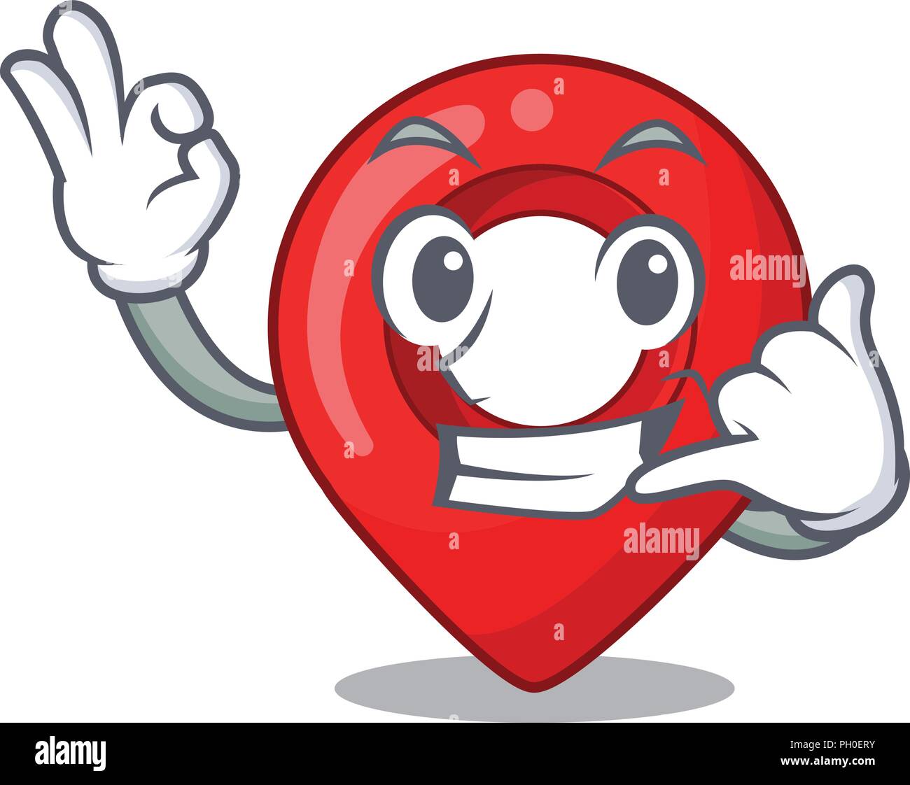 Call me map marker navigation pin mascot cartoon Stock Vector Image ...