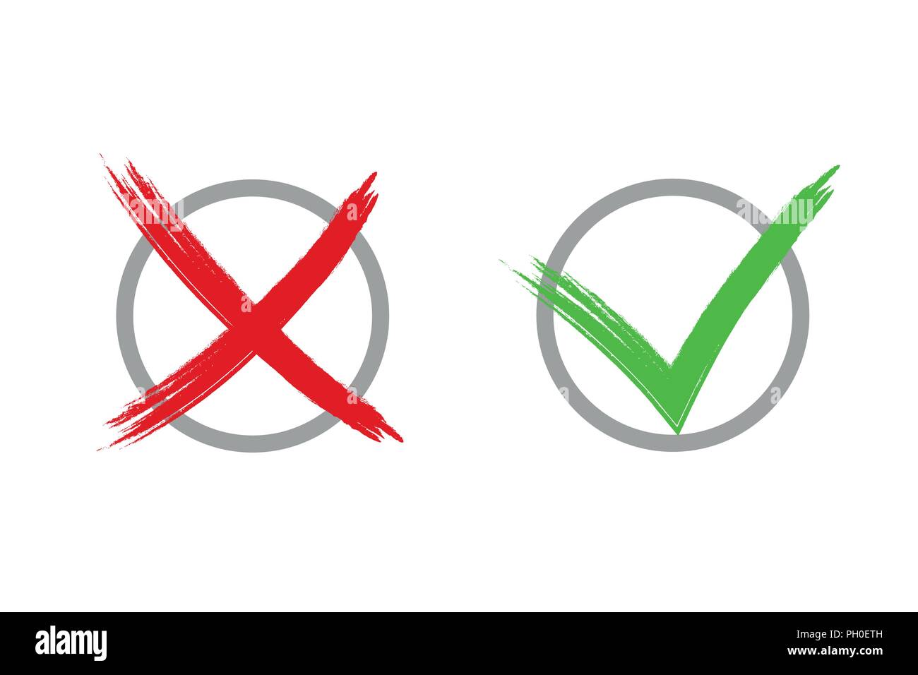 Black tick and cross hi-res stock photography and images - Alamy