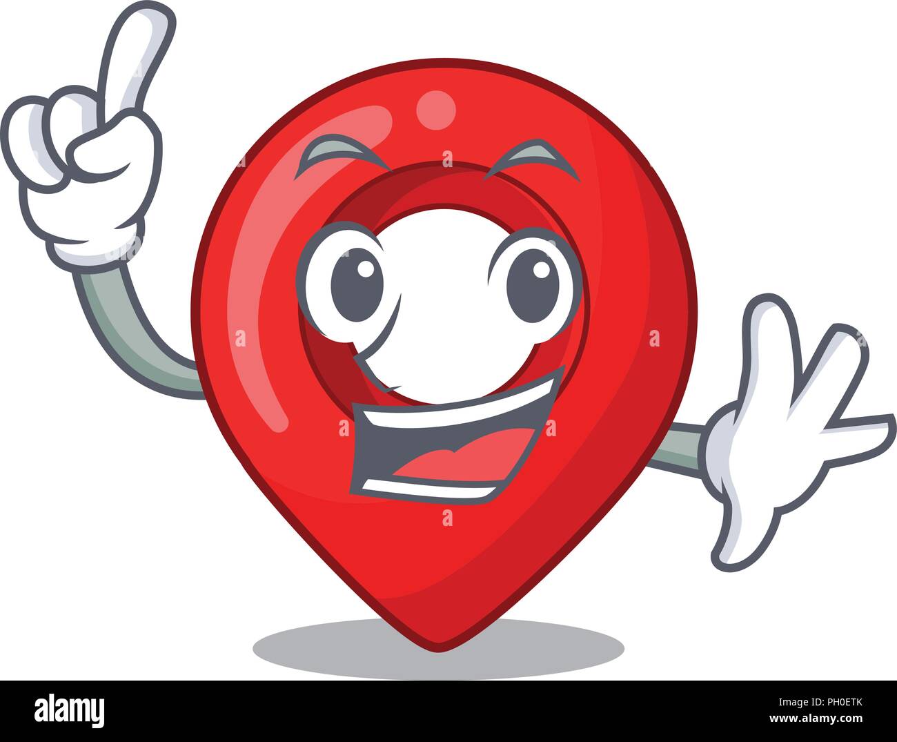 Finger map marker navigation pin mascot cartoon Stock Vector Image ...