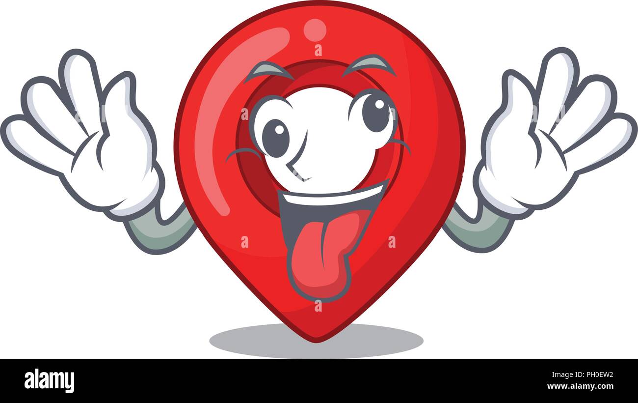 Crazy map marker navigation pin mascot cartoon Stock Vector Image & Art ...