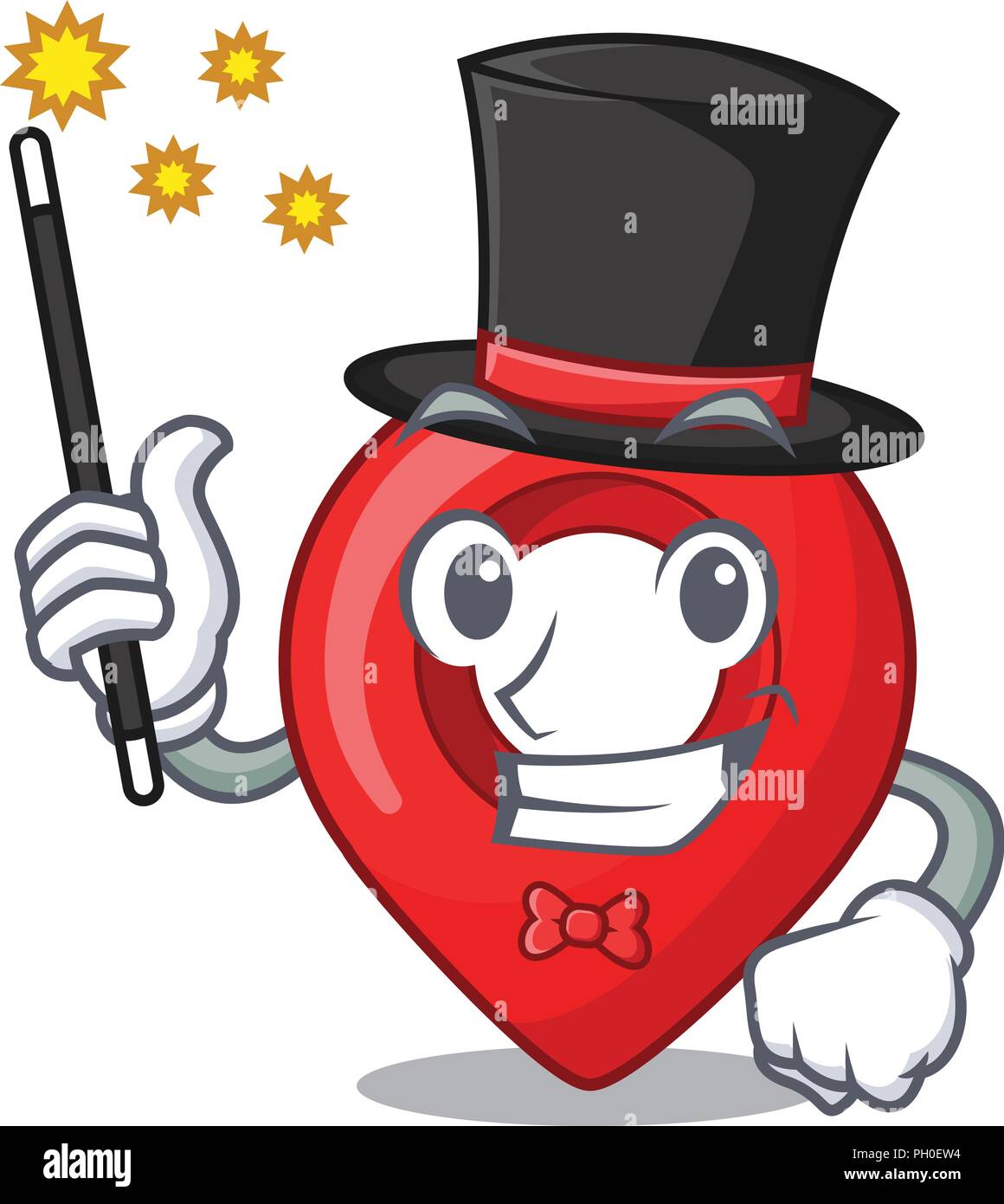Magician map marker navigation pin mascot cartoon Stock Vector Image ...
