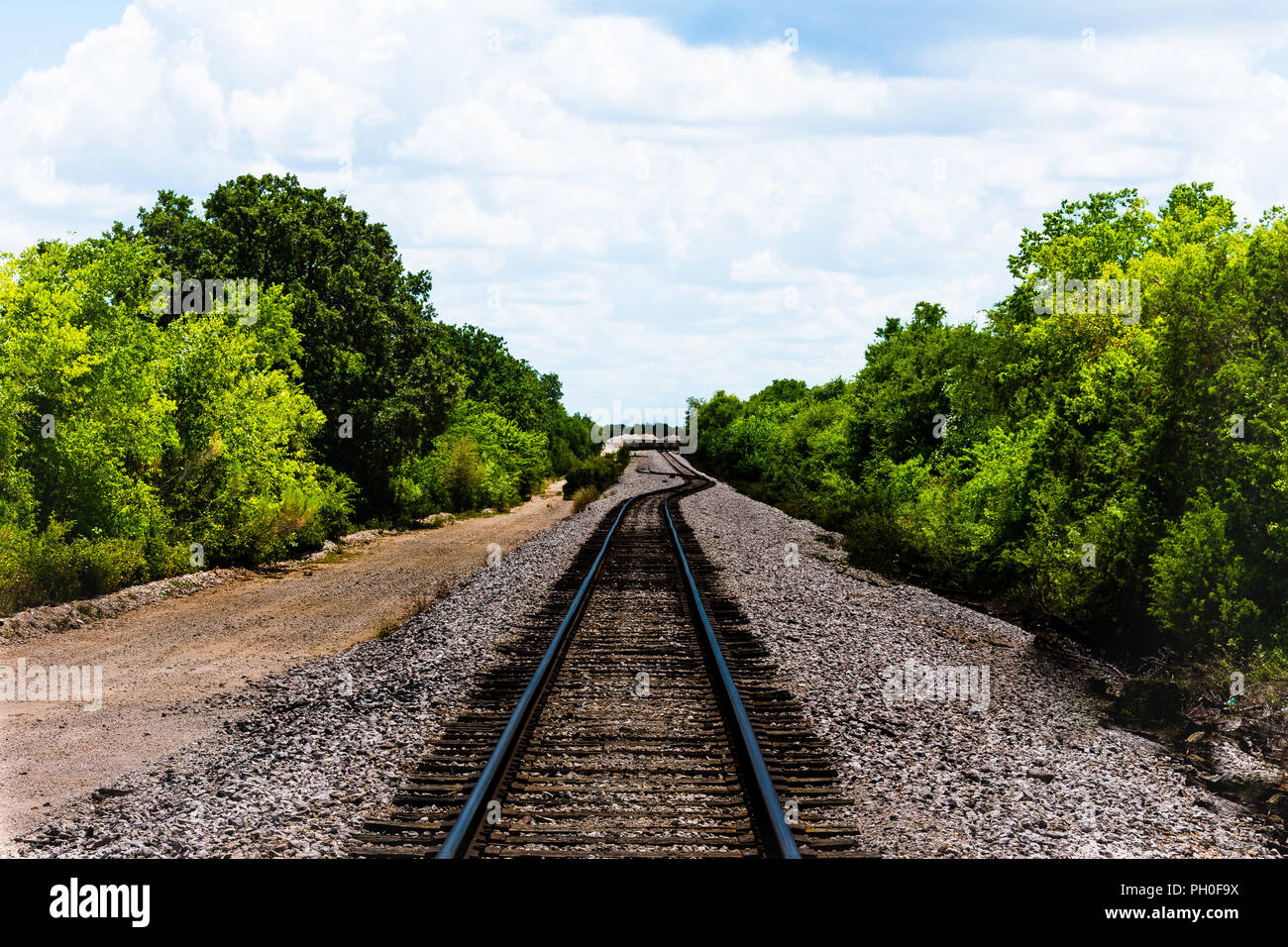 Railroad Tracks in the Texas Countryside Stock Photo - Alamy