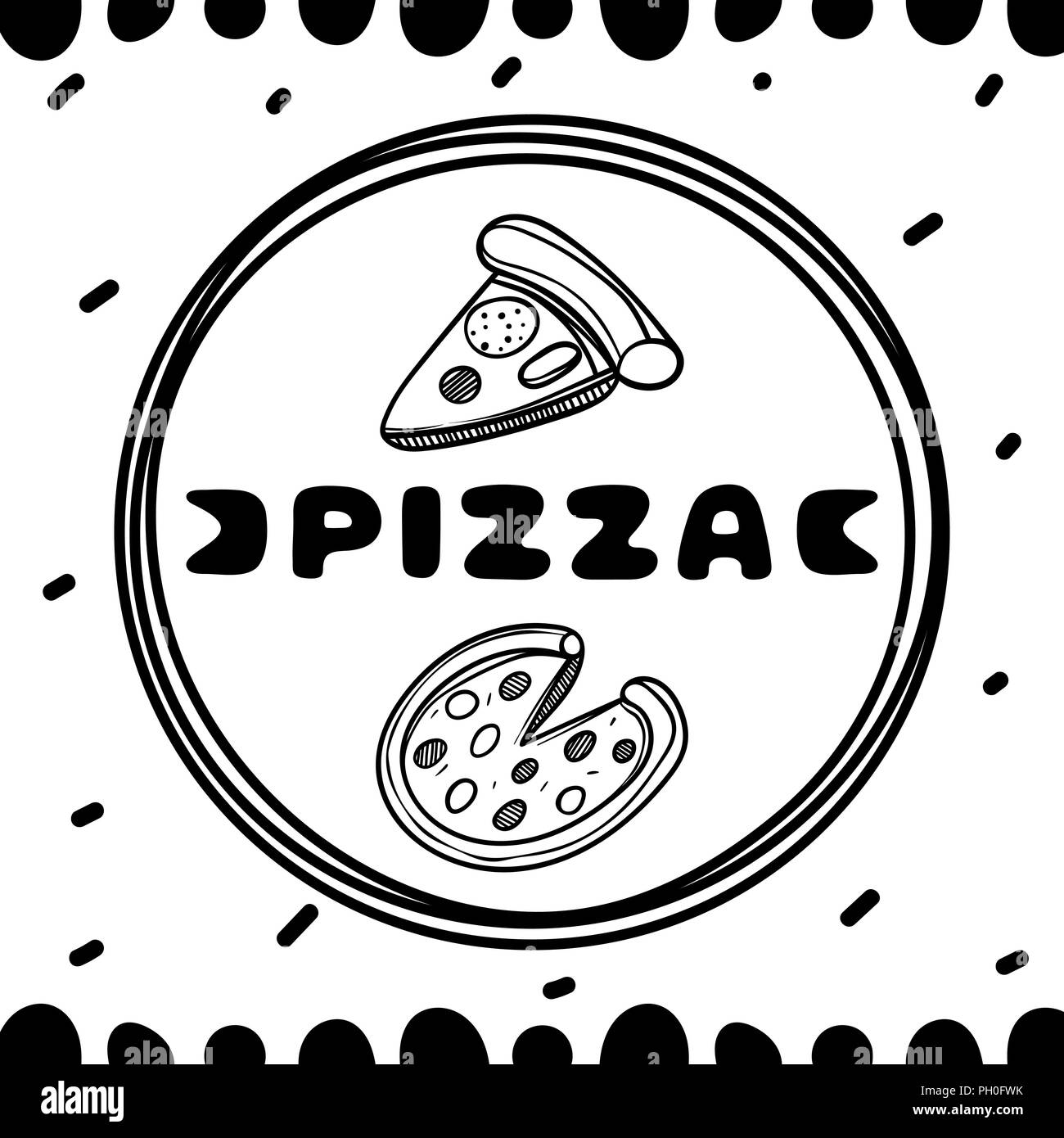 Pizza pizzeria food eat cafe Black and White Stock Photos & Images - Alamy