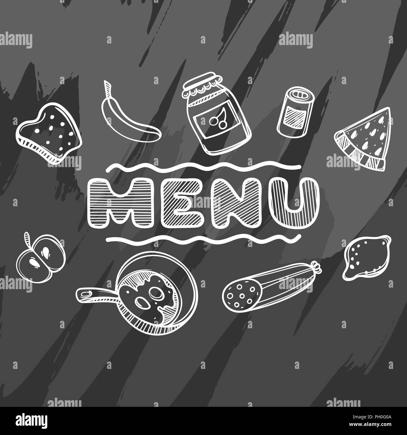 Hand drawn menu for cafe with food Stock Vector Image & Art - Alamy