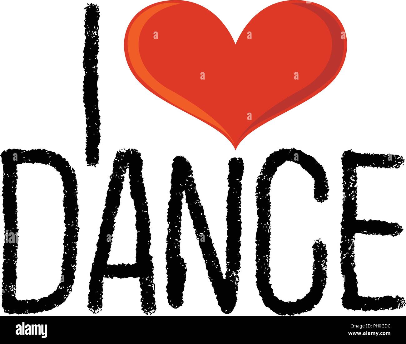 I love dance icon on white background illustration Stock Vector Image ...